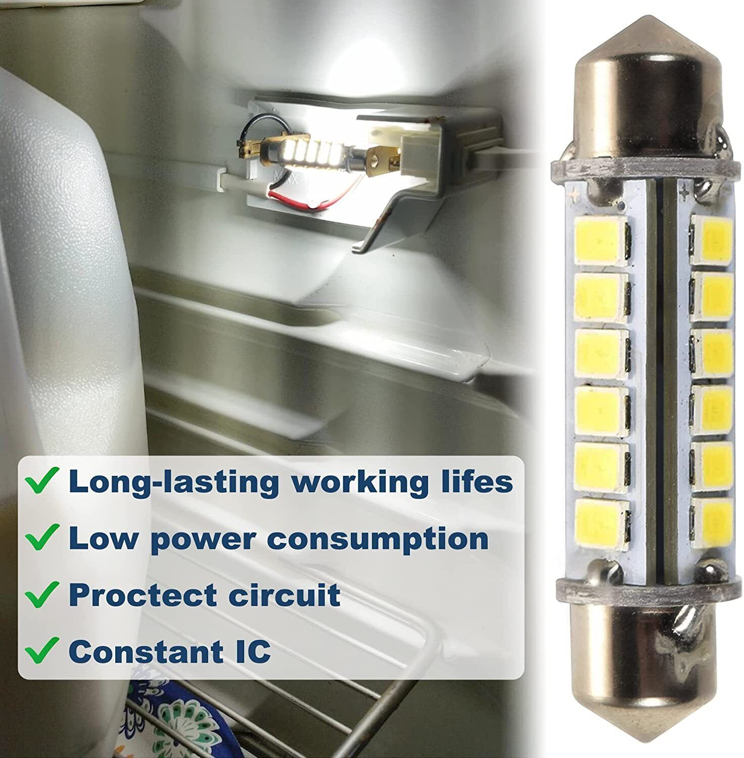 2-Pack HQRP 12V Dc LED Light Bulb for Norcold Rv Fridges 632545 ...