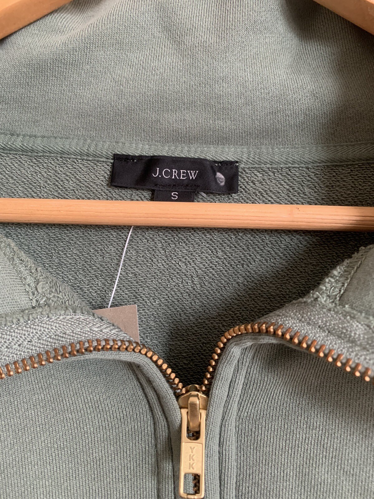 J Crew Quarter Zip Sweatshirt pullover oversized sage green small | eBay