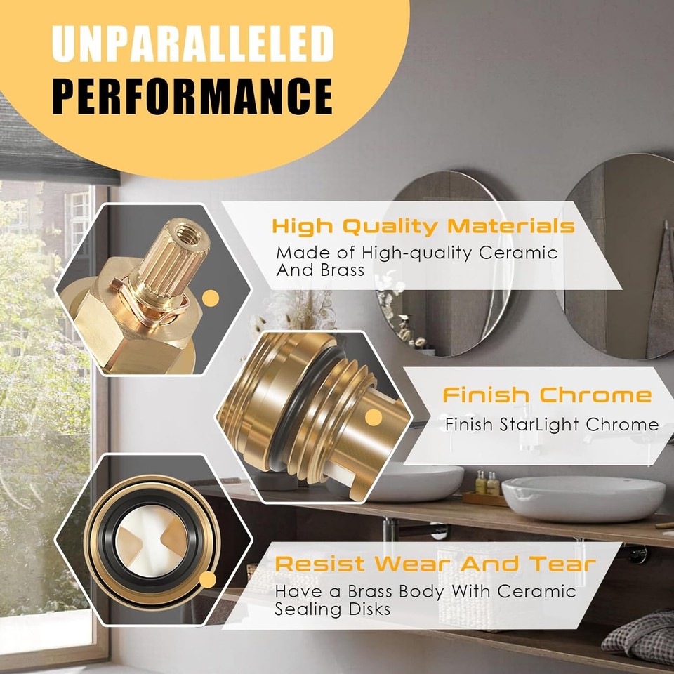 45882000 Hot Cartridge for Grohe Ceramic cartridge 1/2"-1/4 Turn Anti ...