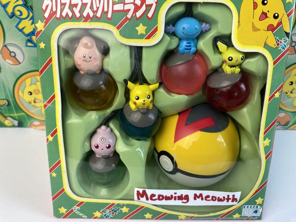 Pokemon Christmas tree lights up pokeball set ornaments figure box Pack ...
