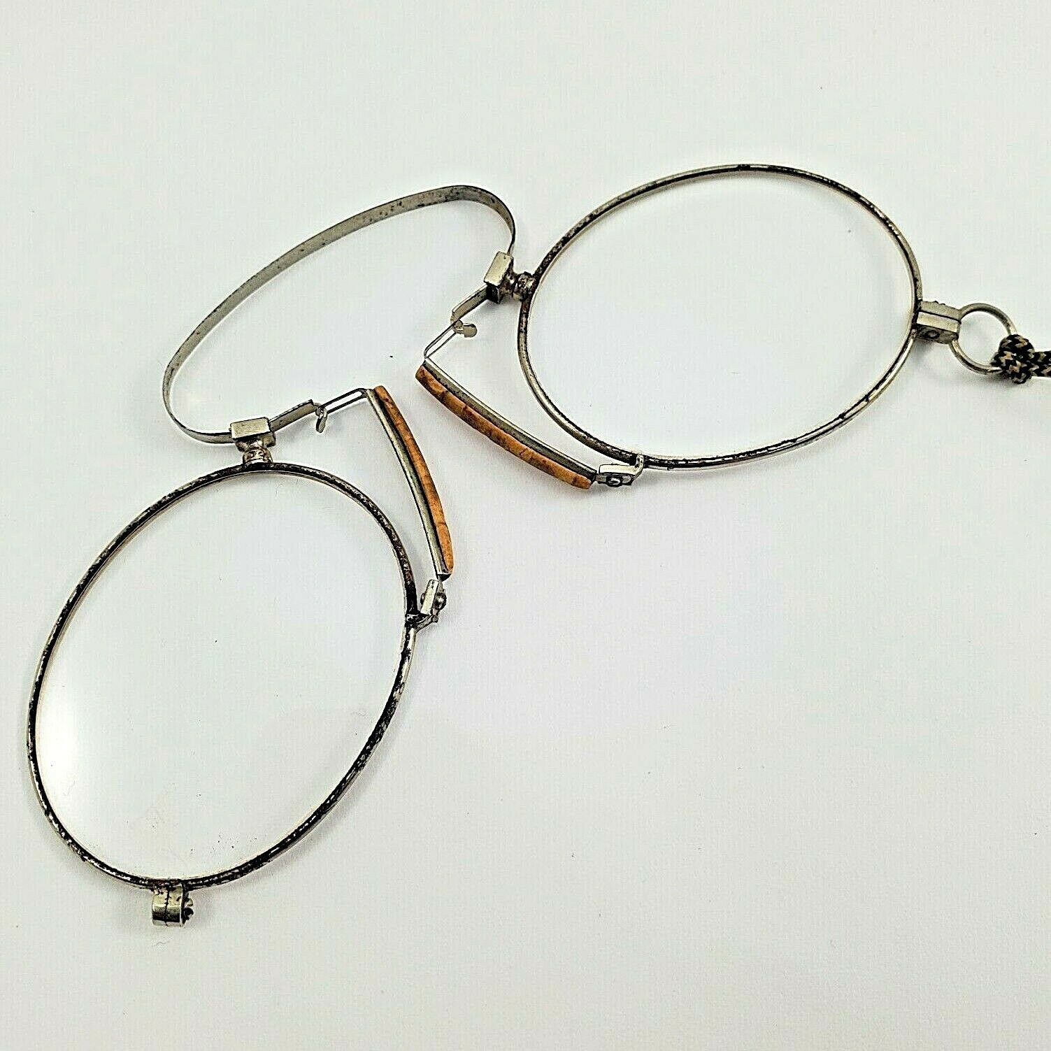 Antique 1880s Pince-nez Eyeglasses Steel frame & Cork… - Gem
