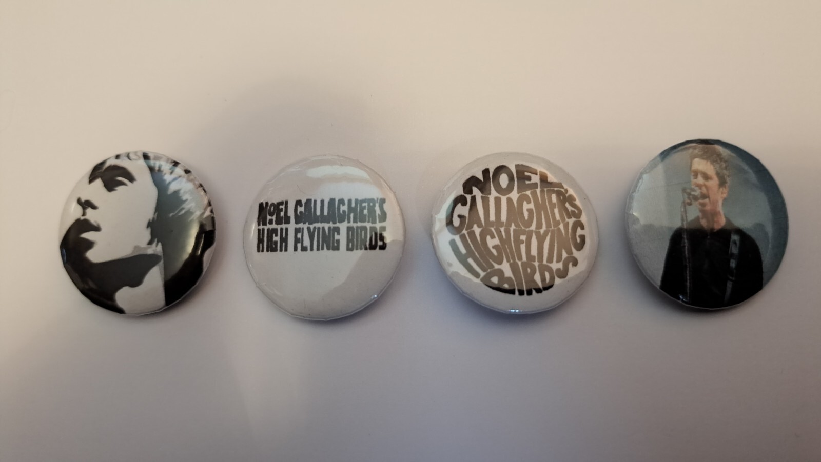 NOEL GALLAGHER HIGH FLYING BIRDS BAND LOGO BADGE SET x 4 | eBay