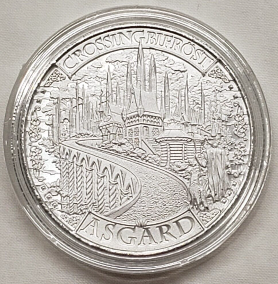 1oz Asgard Silver Round Coin #2 Mythical Cities Series Crossing Bifrost ...