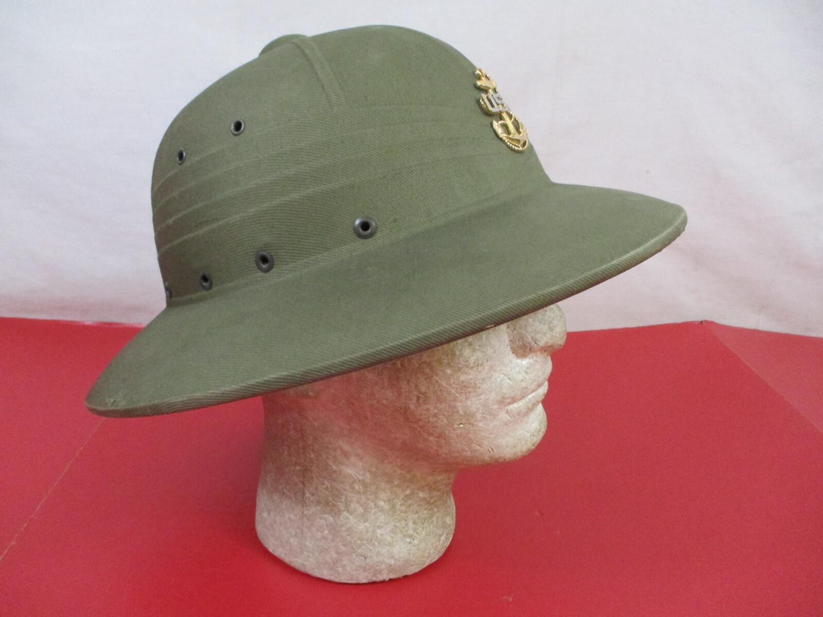 WWII Era US Navy USN Hawley Pith or Sun Helmet w/USN Anchor Emblem ...