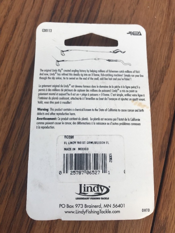 Lindy Floating RIG X-TREME CRAWLER & LEECH RARE VINTAGE COLLECTIBLE ...