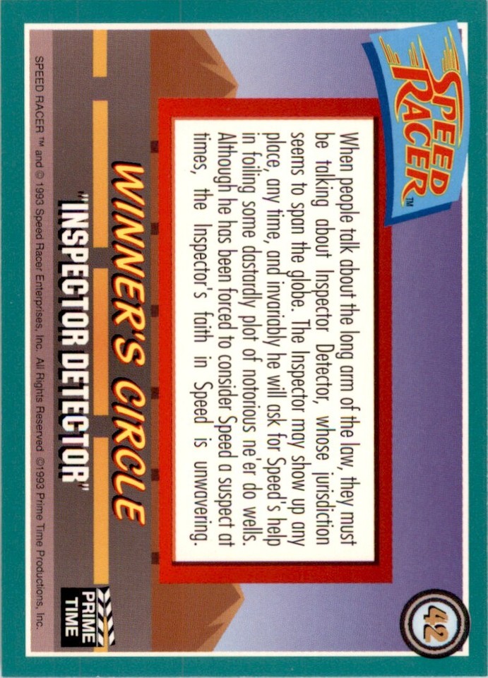 1993 Speed Racer INSPECTOR DETECTOR. #42 | eBay