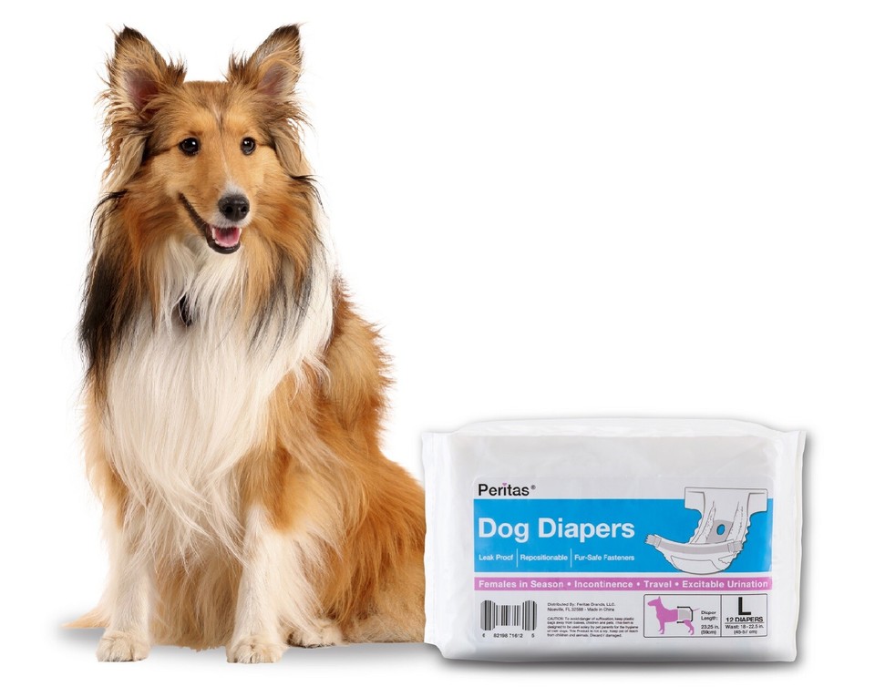 Peritas Disposable Dog Puppy Diapers for Female in Heat Period (Large/X ...