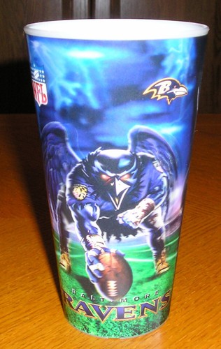 NEW 4PCS Baltimore Ravens Acrylic Drinking Cups Glasses Holographic 3D ...
