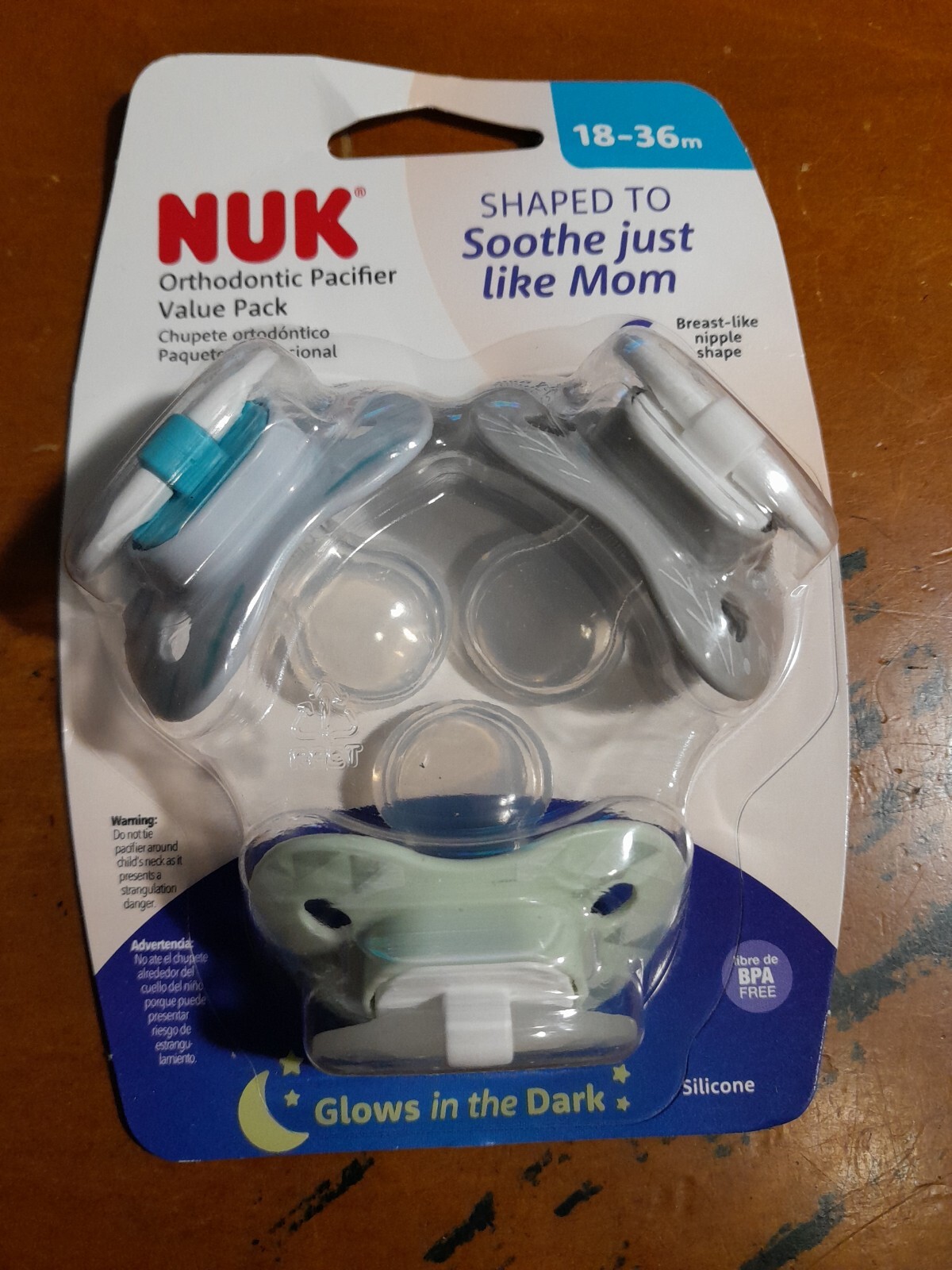 sh8 NUK Orthopedic Pacifier 3 Pack Boy 18-36m Soothe Just Like Mom Glows In Dark for sale online ...