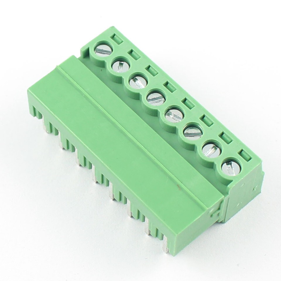 50Pcs 3.5mm Pitch 8 Pin Way Right Angle Screw Terminal Block Pluggable ...