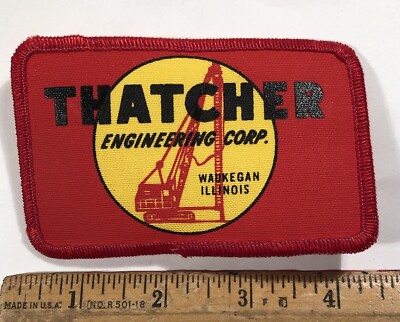 Vintage Thatcher Engineering Corp Logo Patch Waukegan Illinois ...