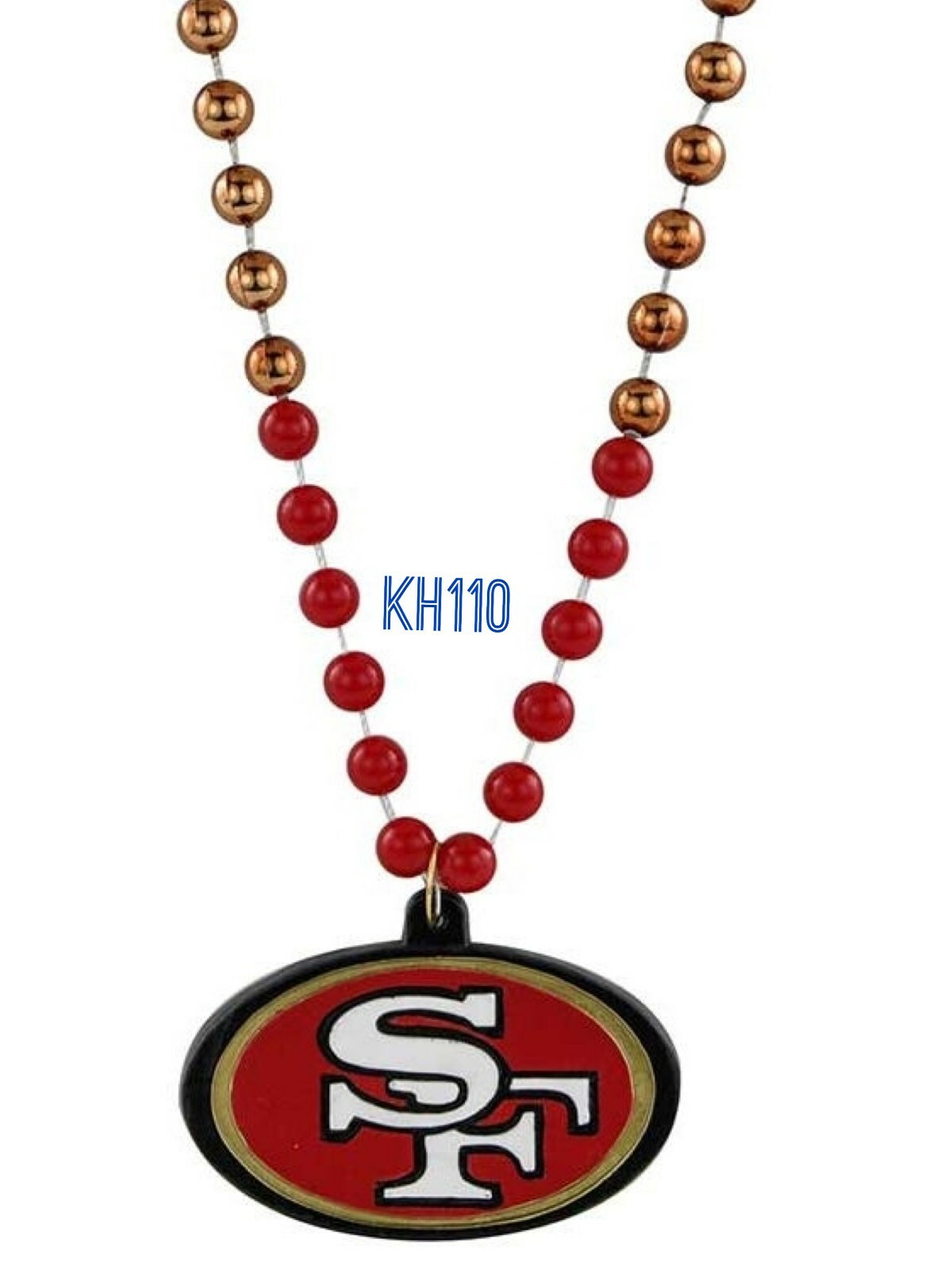San Francisco 49ers NFL Mardi Gras Beads With Medallion Necklace | eBay