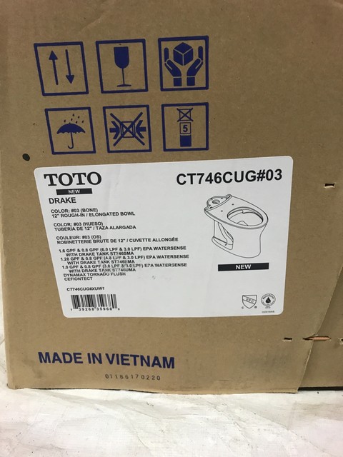 TOTO Ct746cug Drake Elongated Toilet Bowl Only- - Bone for sale online ...