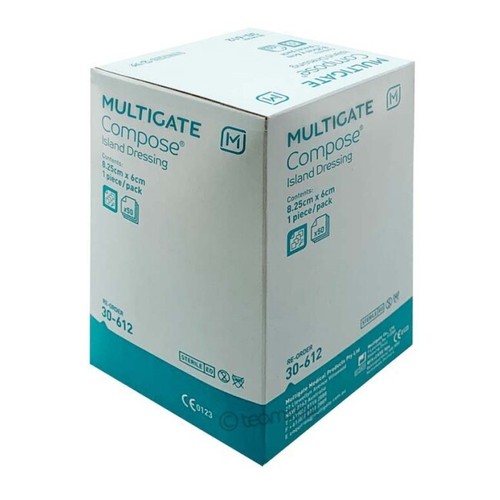50 x MULTIGATE COMPOSE ISLAND ADHESIVE, NON-ADHERENT WOUND DRESSING 8 ...