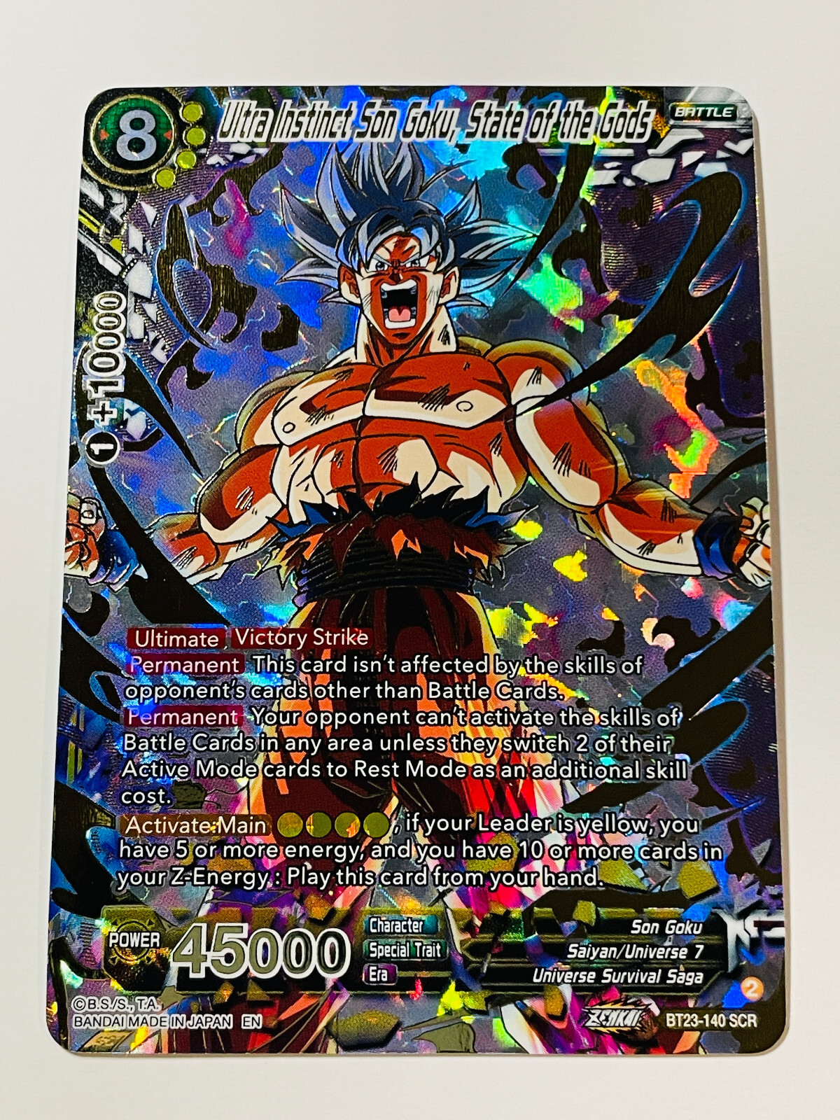 Ultra Instinct Son Goku State of the Gods BT23-140 SCR Dragon Ball ...