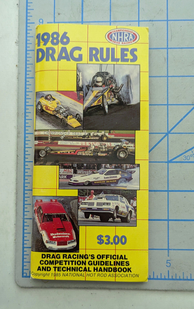 1986 NHRA NATIONAL HOT ROD ASSOCIATION DRAG RACING RULE BOOK | eBay