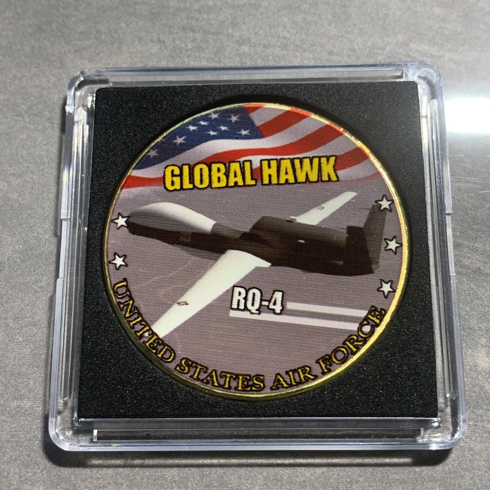 US AIR FORCE RQ-4 GLOBAL HAWK SURVAILANCE REMOTE AIRCR Challenge Coin ...