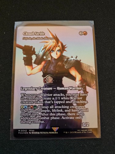 Cloud Strife Borderless FOIL MTG Final Fantasy Throught the Ages *ON ...