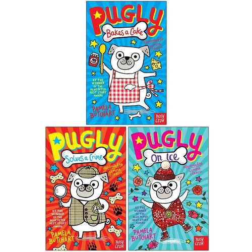 Pamela Butchart Pugly Collection 3 Books Set Pugly Bakes a Cake, Solves ...