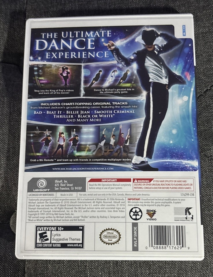 Michael Jackson: The Experience (Nintendo Wii) Complete DISC MINT CIB ...