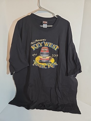 Harley Davidson Biker T-Shirt Key West Poker Run 2015 Mens Size 3XL | eBay