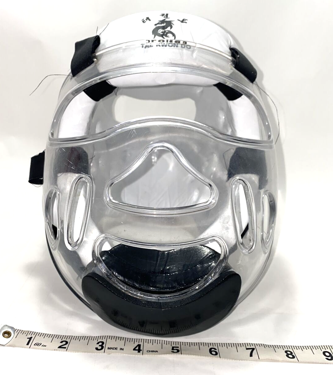 Martial Arts Head Protection w/ Removable Face Shield Size M White B*B ...
