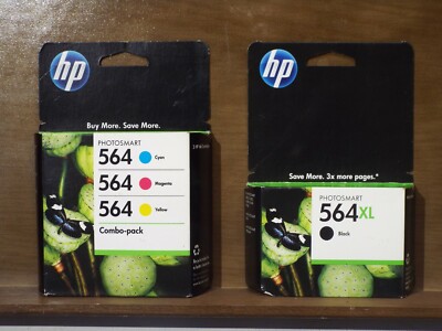 Sealed HP Photo Smart 564 Color Combo Pack + Photo Black 564xl ...