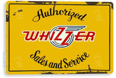 TIN SIGN Whizzer Sales Service Metal Décor Parts Auto Shop Garage Store ...