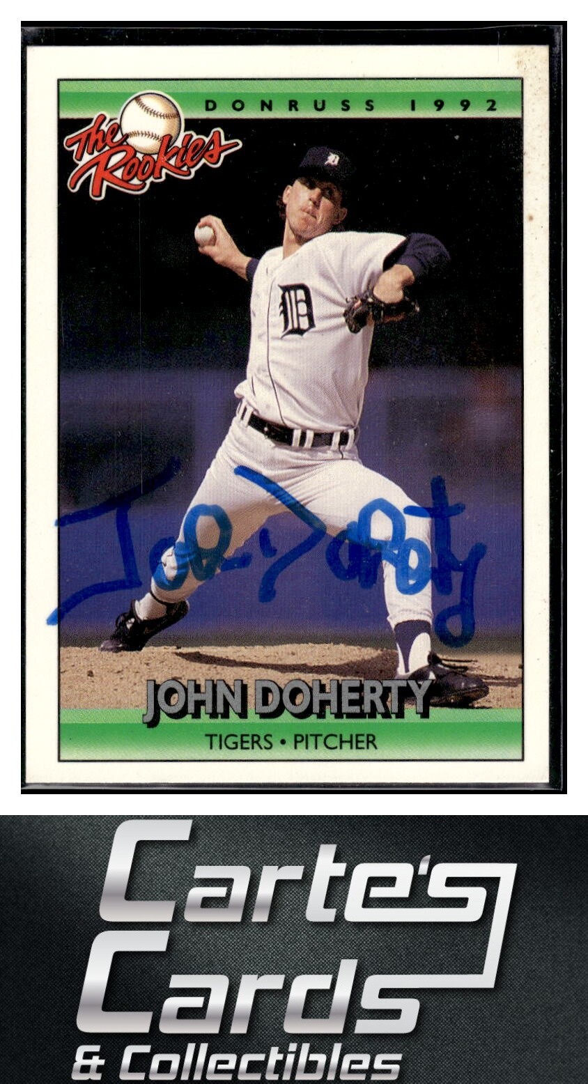 John Doherty 1992 Donruss The Rookies #33 Tigers TTM/IP Signed ...