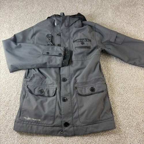 Burton The White Collection Mens Medium Gray Hooded Jacket Coat ...