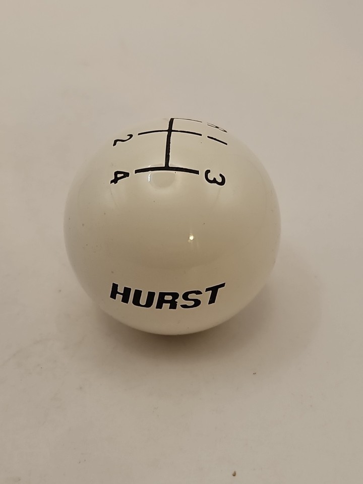 NEW HURST ROUND BALL SHIFT KNOB,4-SPEED PATTERN,WHITE,1.875",MANUAL ...