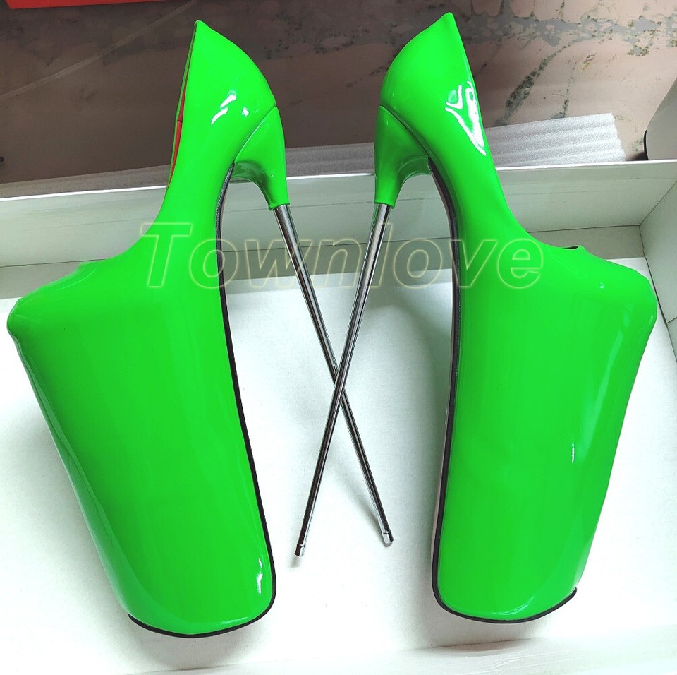 Women 30cm Ultra High Stiletto High Heel Shoes Ankle Buckle Pumps Shoe ...