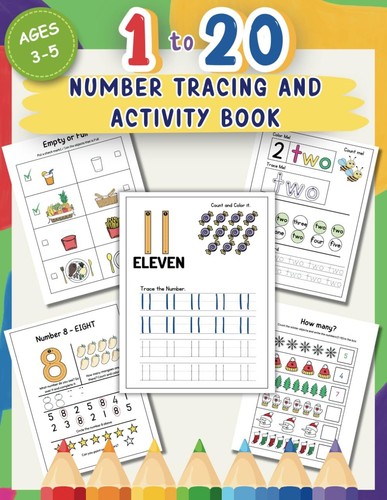 1 to 20 Number Tracing and Activity Book for Ages 3-5 by Twinkle Toes ...