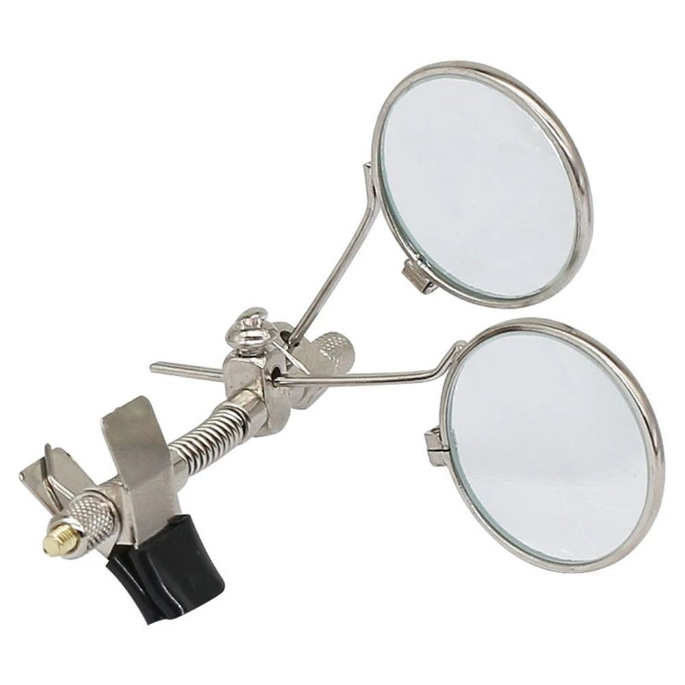 Magnifier Stainless Steel Clip Magnifier Double Lenses Magnifying Glass ...