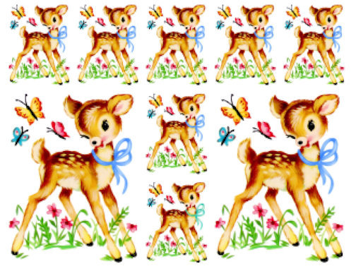 Vintage Image Shabby Nursery Baby Deer Waterslide Decals AN826 U PIC | eBay