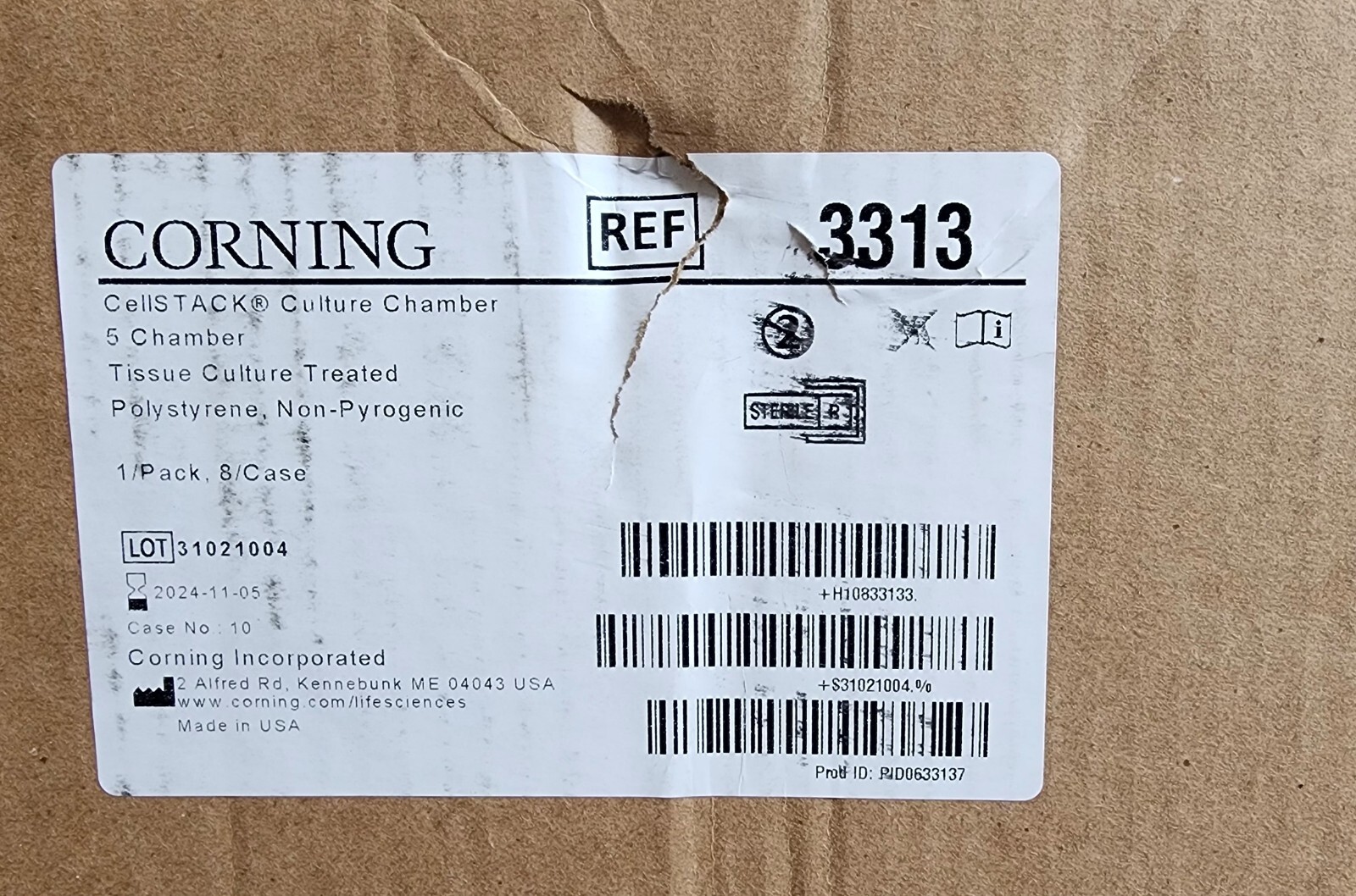 CORNING 3313 Sterile, CellSTACK - 5 Chamber w Vent Caps, TC-Treated 8 ...
