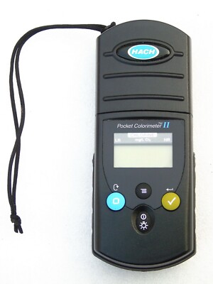 HACH POCKET COLORIMETER II CHLORINE LCD DISPLAY PHOTOMETRIC SAMPLE ...