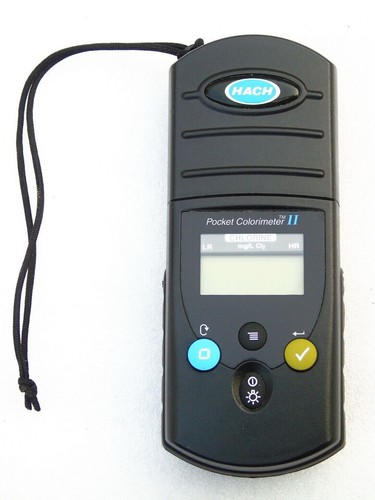 HACH POCKET COLORIMETER II CHLORINE LCD DISPLAY PHOTOMETRIC SAMPLE ...