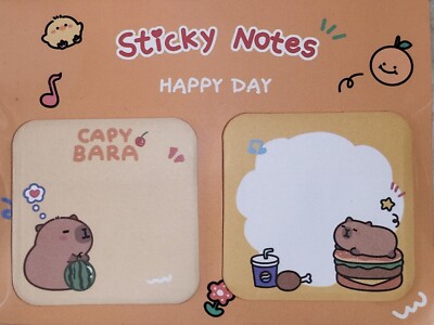 Capybara hamburger & watermelon sticky note memo pad | eBay