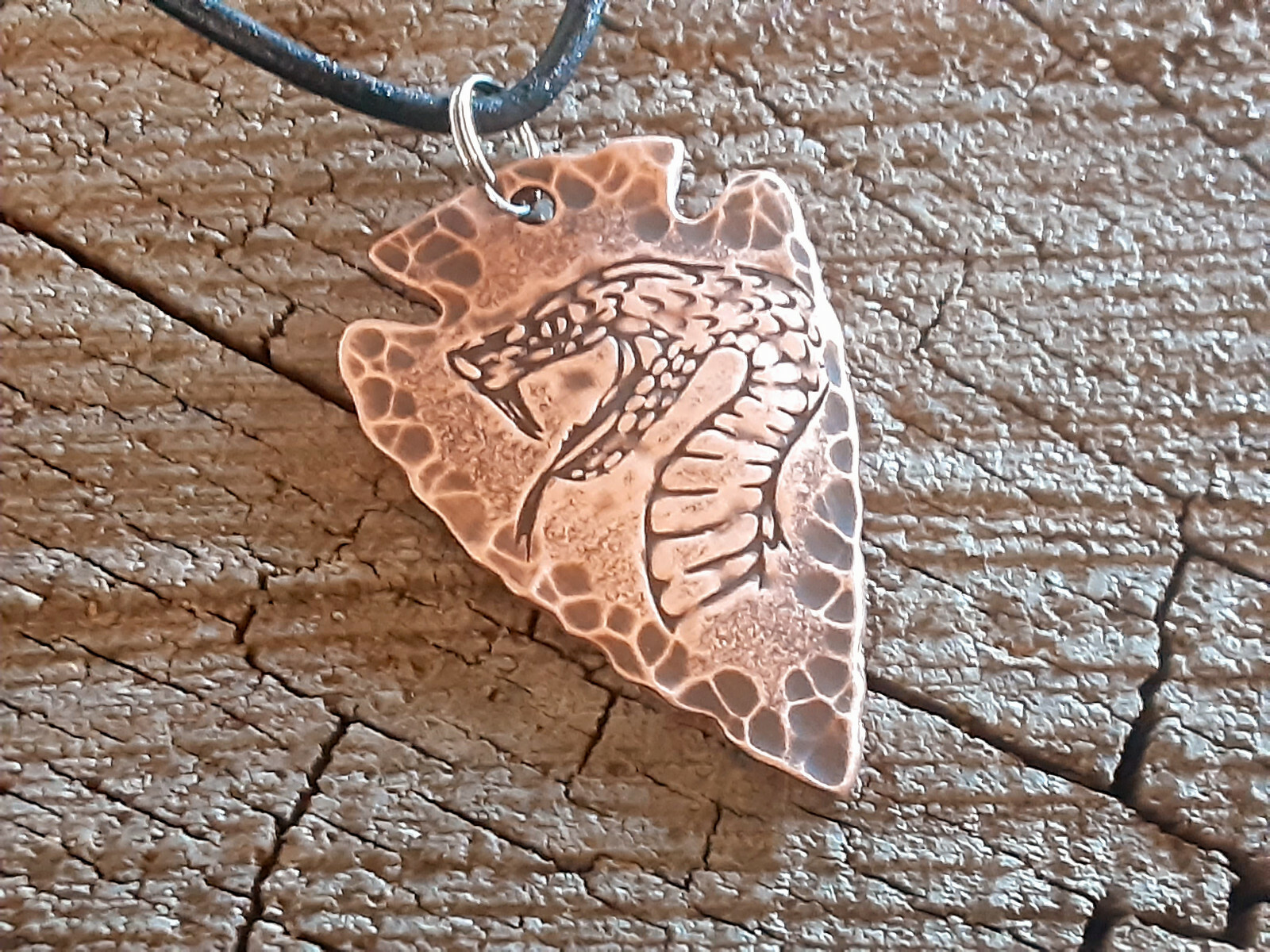 handmade copper arrowhead necklace with snake | eBay