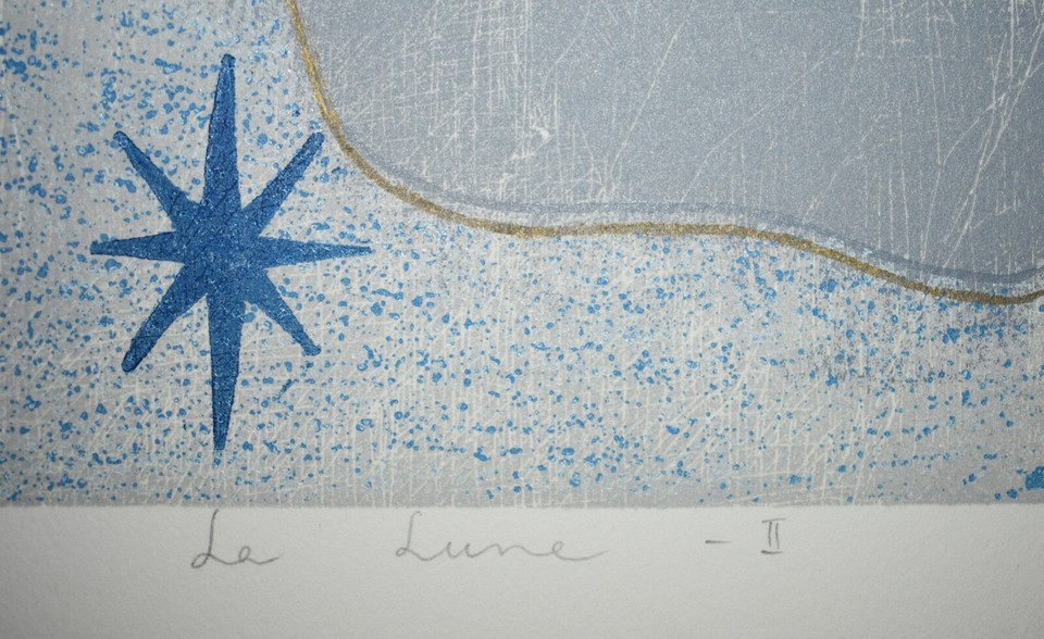 Original Signed Numbered Color Lithograph By Unknown Artist "La Lune II ...