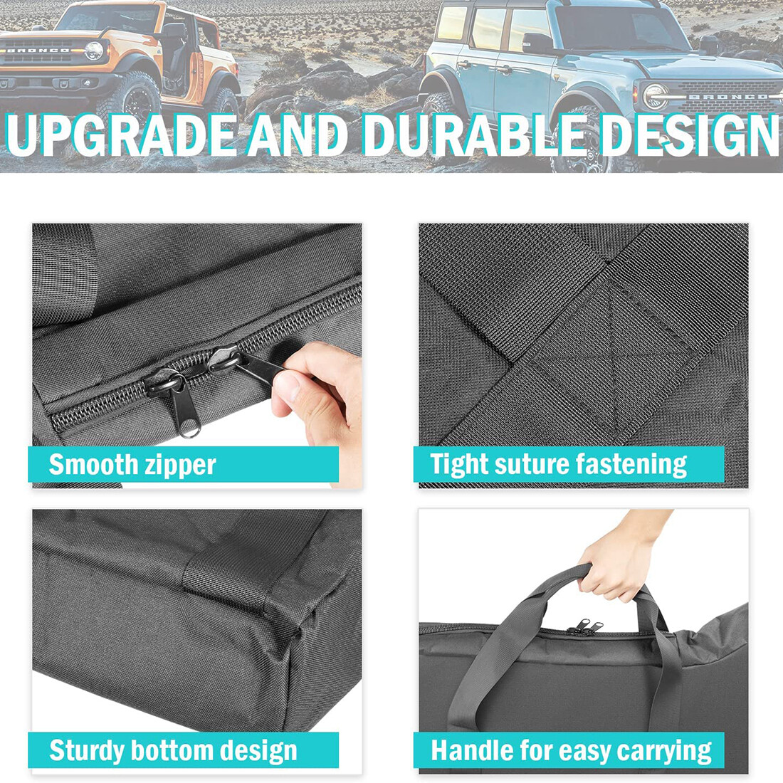 For Ford Bronco 4 Door 2021-2023 Front Rear Door Storage Bags Organizer ...