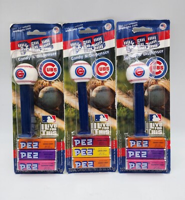 NEW Chicago Cubs PEZ Candy Dispenser Baseball Collectible Lot of 3 2007 ...