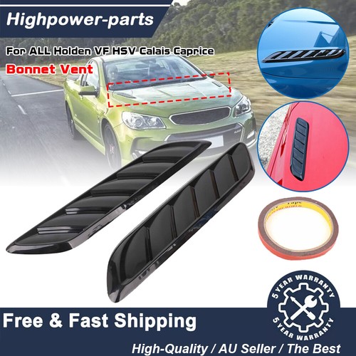 GLOSS BLACK BONNET VENTS FOR HOLDEN COMMODORE VF S / SS / SSV / SV6 ...