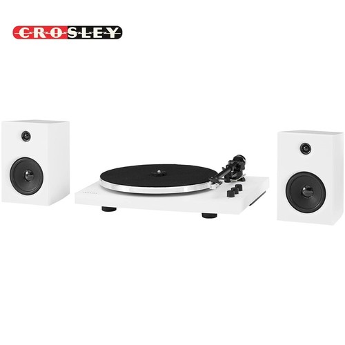 Crosley T150B-WH Bluetooth Turntable Shelf System with Speakers White ...