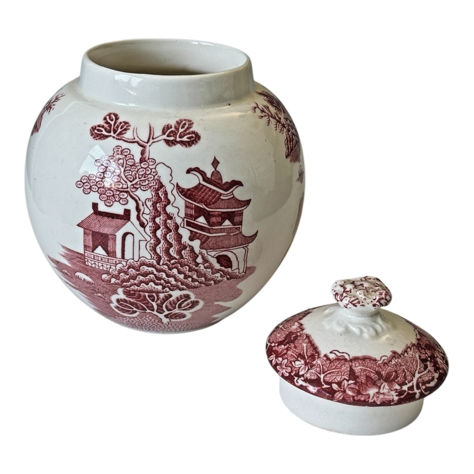 Vintage Mason’s Ironstone Lidded Tea or Ginger Jar - Red and White ...