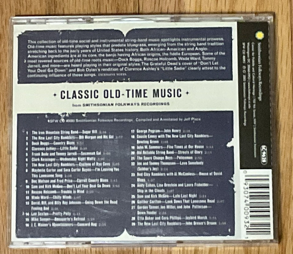 Classic Old-time Music (From Smithsonian Folkways Recordings) CD 2003 ...