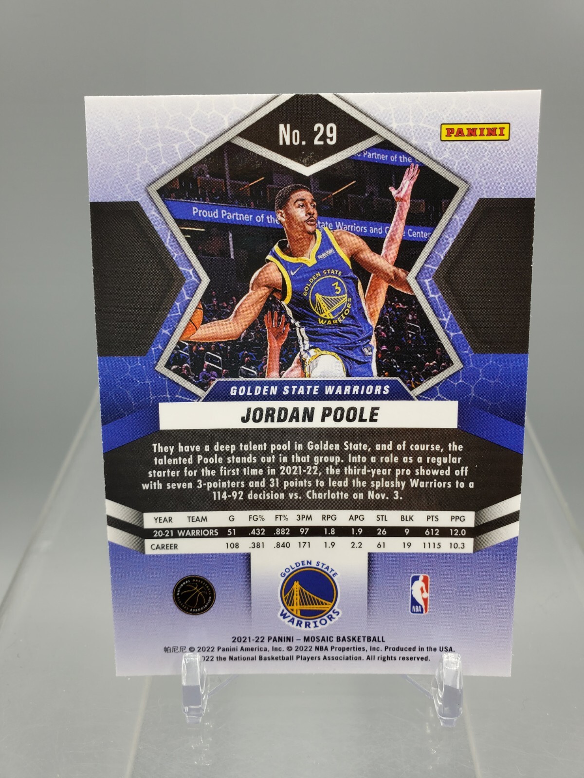 21-22 Panini Mosaic Basketball #29 Jordan Poole Card | eBay