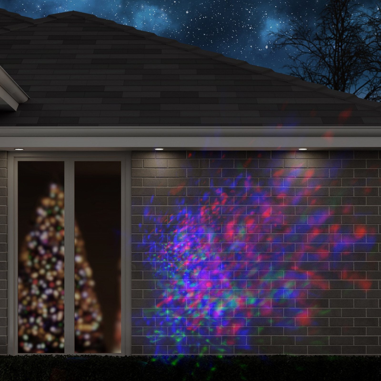 Red Green Blue LED Garden Spotlight Spinning Christmas Lights Show ...