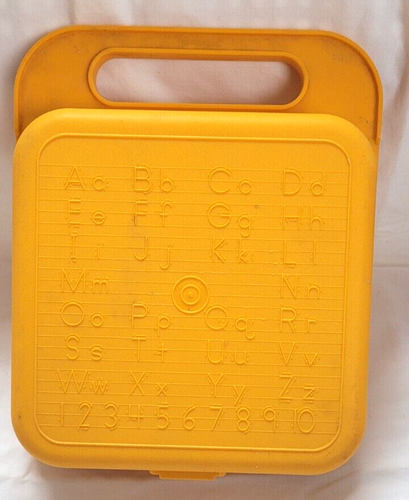 Vintage Yellow Tupperware Lunch Box ABC 123 Stencil Pencil Case | eBay